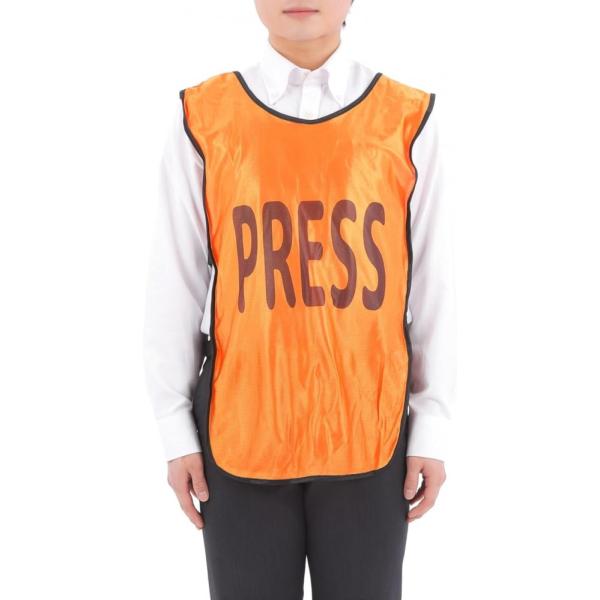「商品情報」※画面上と実物では多少色具合が異なって見える場合もございます。ご了承ください。 ※輸入品です。日本語説明書はございません。「主な仕様」『PRESS 』と両面表示された防水ベスト、ビブスです。当製品を着用している人が「PRESS」...
