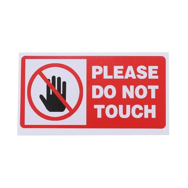 「商品情報」「主な仕様」「please Do not touch」 触れないで、さわるな、英語表記の注意喚起のステッカー シールです。こちらの「PLEASE DO NOT TOUCH（さわるな！）」ステッカーは、PVC製。PVCは「塩化ビニ...