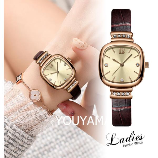 商品名腕時計 レディース腕時計  ベルト調整は簡単で工具不要 母の日 プレゼントに最適 ブレスレット  入学人気材質：強化ガラス 合金カラー：ブラウン