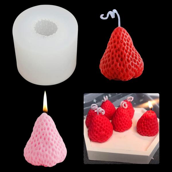 ?このモールドはイチゴ型です。可愛いイチゴ形のキャンドルが作られます。誕生日ケーキに用いられて、雰囲気がいいです。?キャンドルの制作だけでなく、UVレジン、エポキシ、樹脂、粘土を使って、可愛いイチゴ工芸品が作れます。?モールドは柔らかくて、...