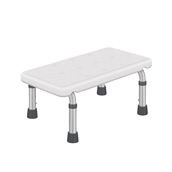 【材質】アルミ、：軽くて錆びないです。ポリエチレン：無添加素材は、普通の素材より、環境保護や健康です。足先ゴム製：滑りにくいゴム製になっているので転倒防止になります。【3段階の高さ調節】:脚部の高さ調整穴に合わせてストッパーを差し込む簡単な...