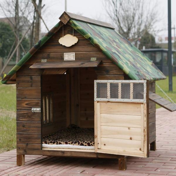 【四季通用】犬小屋はすべての季節のために多目的であり、それぞれの犬小屋のために迷彩レインカバー、暖かい綿のパッド、クールな竹のマットや他の多くのギフトを提供しています。犬小屋を買うことは、犬用家具一式を買うことと同じです。 暑い夏には暑さ対...