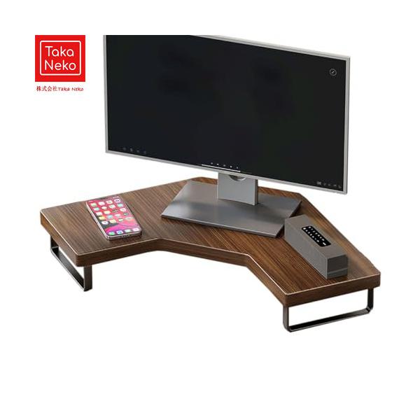 モニタースタンド モニター台 卓上 パソコン台 デスクコーナーモニターライザー 机上台 PC台 三角 引き出し付き デスク整理 ディスプレイスタンド スマホ収納 机上ラック pcディスプレイ台 卓上 収納★本製品はyoyo68-stroeの...