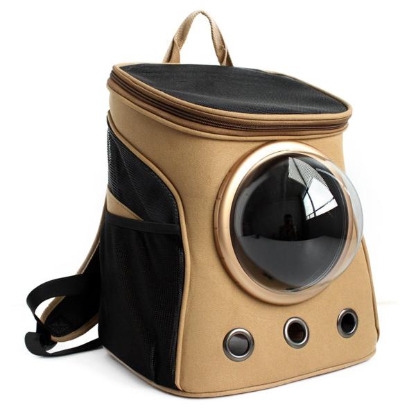 素材：ズック　耐荷重：6.5KGサイズ：幅32*奥行25*高さ38cm【宇宙船カプセルペットバッグ】バッグを背負うと自分が宇宙飛行士になった気がする。透明カバー付き、バッグ内のペットちゃんが外の景色を見える。よい通気性：上の部分は開口可能。...