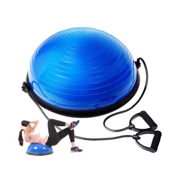 ボディバランスのトレーニングができるのスポーツ品。体・インナーマッスルが鍛えられるトレーニング。運動中の頭や体、手足の位置や状態をさっそく正確に把握し、神経と筋肉の動きを調整し、バランスを維持するエクササイズ。半円形バランスボール。ドームの...