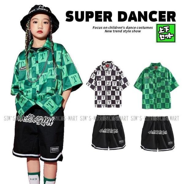 ・フラッグチェック柄のシャツ＋ハーフパンツの上下セット!!・原宿系、ストリート系、K-POP系のカッコいいヒップホップダンスファッション!!・ダンスの発表会やコンテスト衣装におすすめ!!派手かわいい衣装で舞台映え★＜素材＞【 ポリエステル ...