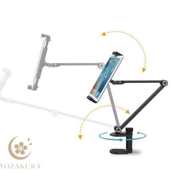 爆買  【4.7~15.6インチ対応】ホルダー部の長さは12.5〜22.5cmまで伸縮できるので、スマートフォン、タブレットなどに使えるほか、15.6インチまでのモバイルモニターにも使えるのが嬉しい！耐荷重は約1kgなので従来品よりずっと安...
