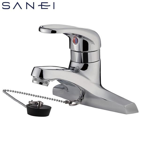 SANEI ツーホールシングルレバー洗面混合栓 K57C-13 水栓金具 洗面用水栓 洗面所用 三栄水栓おすすめのポイント・オールメッキが高級感を演出・リングレバーで吐水止水がカンタン・ゴム栓付送料無料でお届けいたします。(一部の地域を除く)