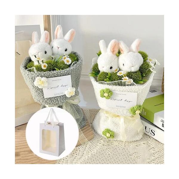 ★ご予定に合わせ、お早目のご注文をおすすめいたします★【ブーケカラー】ホワイト、グリーン【素材】コットン【重量】0.5kg【製品概要】お誕生日や母の日などのお祝いにおすすめな、うさぎデザインのぬいぐるみが付いた造花ブーケが登場しました?日ご...