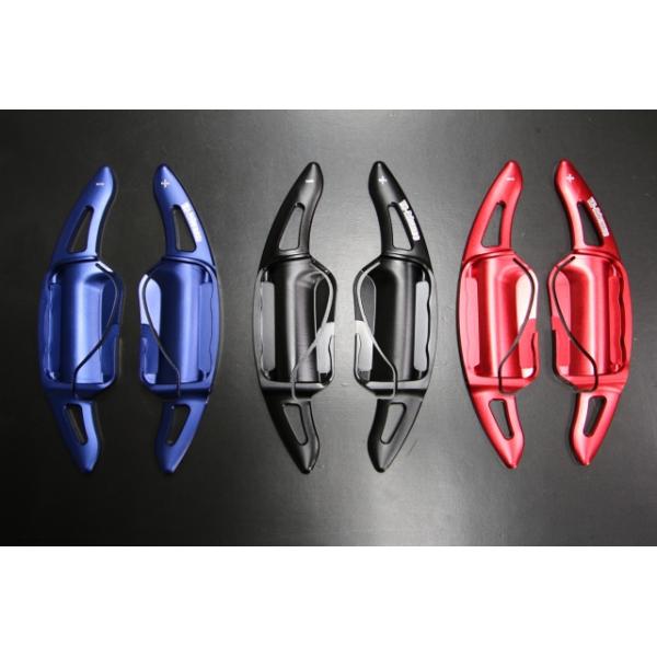 純正パドルに取り付けで、上下方向に大きくなりますアルミ製　ねじ止めタイプ　　パドルカバーを広げて、純正に取付けた後に　　サイドからネジを入れて締め付けます（３枚目の画像）アルマイト　左右セット当店のロゴ入り１枚目の画像の左から、ネイビー、ブ...