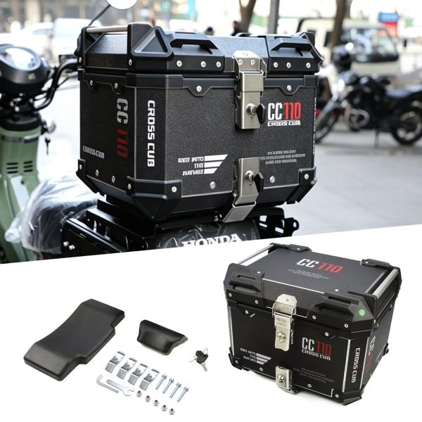 商品仕様：■状態：新品　未使用■クロスカブ110対応 リアボックスキット■容量：約45L■材質：ステンレス■カラー：ブラック■防水仕様■キーロック対応■バックレスト付き■内張り付き■取付ベース付き■1枚目の写真は出品商品の全てになります。■...