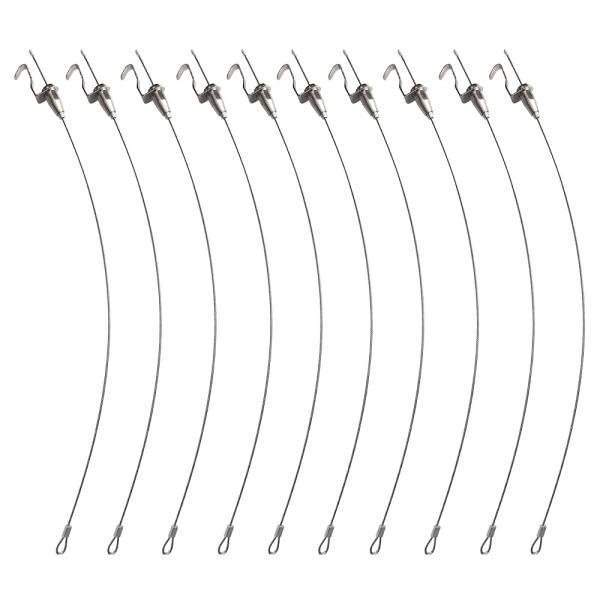 商品仕様：■状態：新品  未使用■U型、吊り下げ式、ピクチャーレール ワイヤーフックです。■材質：ステンレス鋼。サイズ：長さ0.5m、直径1.5mm。10本セットです。