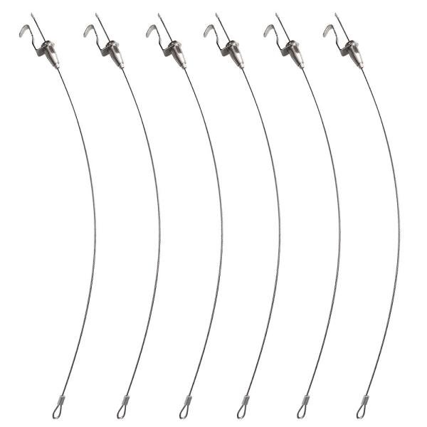 商品仕様：■状態：新品  未使用■U型、吊り下げ式、ピクチャーレール ワイヤーフックです。■材質：ステンレス鋼。サイズ：長さ1.5m、直径1.5mm。6本セットです。