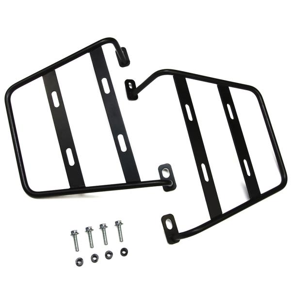 商品仕様：■状態：新品　未使用■カラー：ブラック■材質：スチール■セット内容：サイドバッグサポート左右セット・取付ボルト一式■1枚目の写真は商品の全てです。■取扱説明書は付属しておりませんので、ご了承ください。