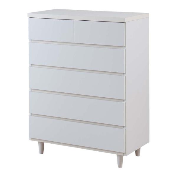 【品番：nasa0877 】脚付きチェスト80 5段 ホワイト色<商品詳細>■サイズ：本体：（約）幅80×奥行40×高さ104cm（脚部10cm含む） 引出し内寸/小（約）幅33.5×奥行33.5×深さ12.5cm、大（約）幅7...