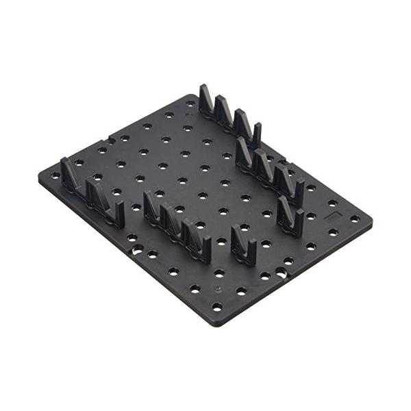 サイズ:180×140×5.5mmセット内容:ベース、ラックピンA、ラックピンB、ラックピンC、ピン、ジョイントツールケースに入れて、レンチ類を収納できるラック工具箱やキャビネット内の工具のすっきり収納補助具ベースの組換えやラックピンの配置...