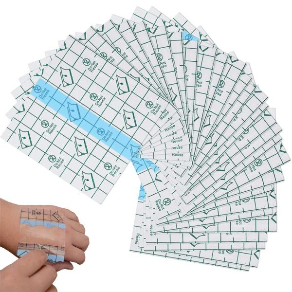 カラー：D【セット内容・素材】防水フィルム50枚、色は透明で、幅広い用途に使用できるため。ポリウレタン（PU）材料から出来上がったフィルム。【利点】包帯シールのサイズは10 * 10cmで、厚さはわずか0.1mmです、ほとんどのニーズに合わ...