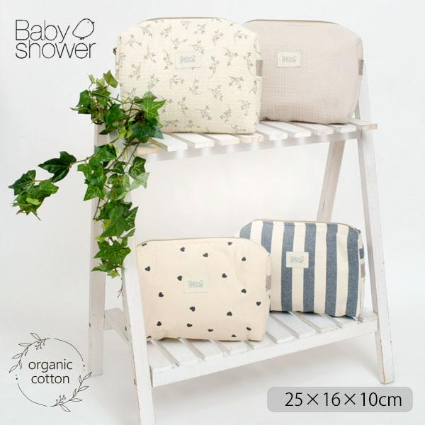 商品名：オーガニックコットン トイレタリーポーチ CAMILA Babyshowerサイズ・・・幅25cm 高さ16cm マチ10cm※製品の特性上、個体差がある旨ご了承ください。素材・・・表:オーガニックコットン100％ CloudPow...