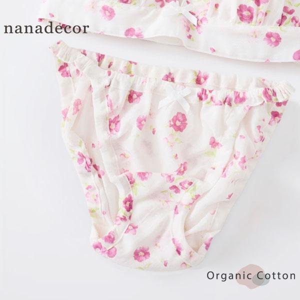 商品名：オーガニックコットン フレンチローズストリングショーツ nanadecorサイズ・・・M:(ウエスト64-70cm ヒップ87-95cm)L:(ウエスト69-77cm ヒップ92-100cm)LL:(ウエスト77-85cm ヒップ9...
