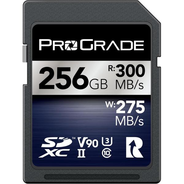 最大転送速度：読込300MB/s 書込275MB/sスピードクラス：V90, U3, C10耐久性：耐熱性（動作温度-25℃〜85℃）／耐Ｘ線「Refresh Pro」対応：プログレードデジタル製カードリーダーとの組み合わせにより (1)フ...