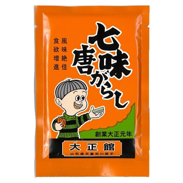 秘伝の七味。この七味は唐辛子・ごま・陳皮・けしの実・山椒・生姜粉末・乾海苔・あおさ粉と八つの原料によりつくられています。山形県内のそば屋さんに、置いてある鮮やかな赤色の一味唐がらしと七つの味によるハーモニーは他にない七味です。是非一度お試し...