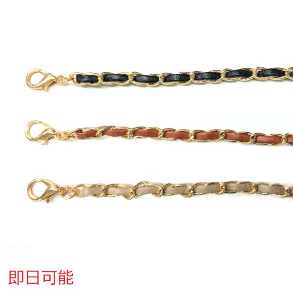 サイズ：約100cm 入数：1本/パック 素材：チェーン：鉄製 バックル：合金製 接続カン：鉄製 中革：PU製 重さ：約119.6g/パックおしゃれショルダーチェーン 肩掛け 合皮編み 携帯ストラップ スマホストラップ バッグ持ち手 アクセ...