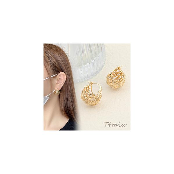 サイズ：約18.5×22mm 入数：2ヶ/パック 素材：銅製 重さ：約6g/パックフープピアス アクセサリー デイリー カジュアル レディース