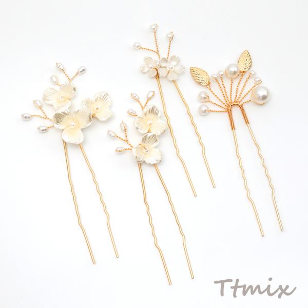 サイズ：【A】約11cm【B】約11cm【C】約10cm【D】約10cm 入数：1ヶ/パック 素材：鉄/銅/ABS樹脂 重さ：【A】約4.3g/パック【B】約3.2g/パック【C】約2.2g/パック【D】約3.5g/パックカンざし金具 手編...