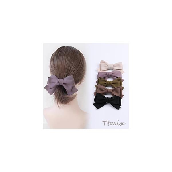 サイズ：約10×18cm 入数：1ヶ/パック 素材：ポリエステル、鉄製 重さ：約22.3g/パックフレンチガーリーなコーデ似合うヘアアクセサリー 量産型ファッションに合うヘアアクセサリー リボンバレッタ ヘアバレッタ ヘアアクセサリー デイ...