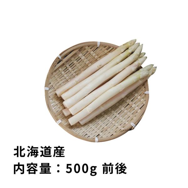 【発売日：2026年05月07日】・商品名ホワイトアスパラガス 500g前後 北海道産 Lまたは2Lサイズ・発送開始日およびお届けの期間5月初旬頃から5月中旬頃まで発送しております。・商品情報みずみずしく、しゃきしゃきとした食感で食べ応えの...