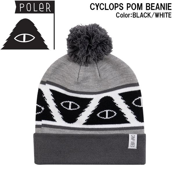 ●BRAND ： POLeR (ポーラー）●品 番 ： 224ACU7905●品 名 ： CYCLOPS POM BEANIE●SIZE ： O/S (長さ19cm)●COLOR ： BLACK/WHITE●素 材 ： ACRYLIC 100%