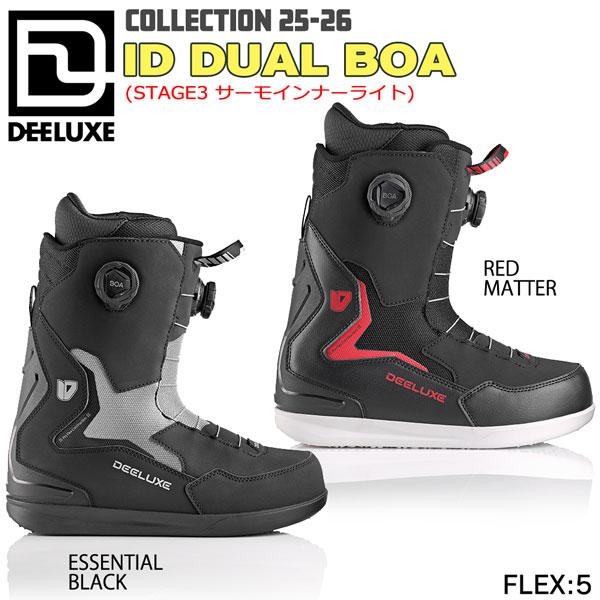 【正規代理店商品】●BRAND：DEELUXE ディーラックス●品 名：ID DUAL BOA　アイディデュアルボア●カラー：ESSENTIALBLACKREDMATTER●サイズ：21.0cm/ 21.5cm/ 22.0cm/ 22.5c...