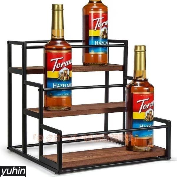 コーヒーシロップラックオーガナイザー ウイスキー棚 酒 棚 お酒 棚 酒棚 ディスプレイ ウイスキー 収納 コーヒーバーディスプレイスタンド ウイスキーやワイン