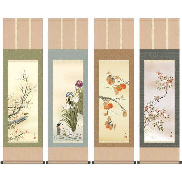 ★無料サービス★風鎮プレゼントまたは、贈答用の水引掛けを無料でお書きさせていただきます。ご希望の場合は備考欄にご記入ください。豊かな風土に恵まれた四季の美しさを心ゆくまで味わえる花鳥画。自然との贅沢なふれあいが、心の安らぎと情趣あふれる彩を...