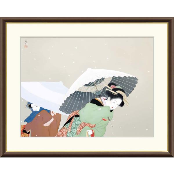 上村松園：明治の京都下京に生まれ育った女流画家。「一点の卑俗なところもなく清澄な感じのする香高い珠玉のような絵」、「真・善・美の極地に達した本格的な美人画」を念願として女性を描き続けた。1948年（昭和23年）女性として初めて文化勲章を受章。