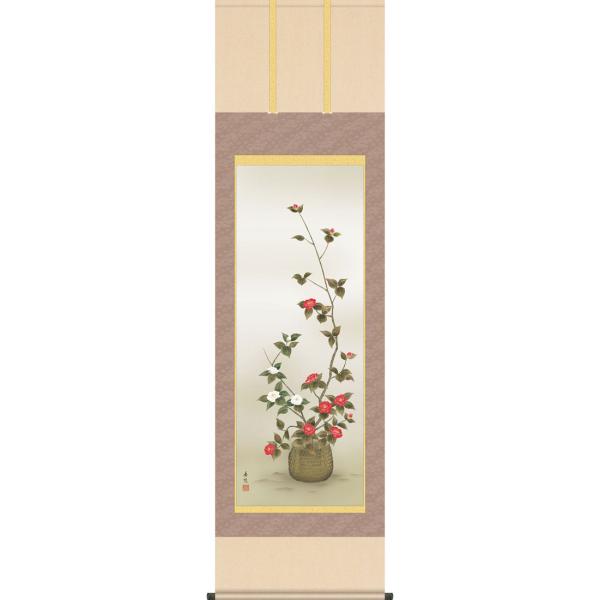 ★無料サービス★風鎮プレゼントまたは、水引ラッピング、または名前等を桐箱のフタ裏へ筆耕致します（毛筆手書き）ご希望の場合は備考欄にご記入ください。寒中に鮮やかな紅の花を咲かせる椿。古来新春の吉祥花として愛でられてきた、その艷やかな趣を床の間...