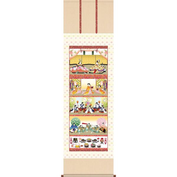 ★無料サービス★風鎮プレゼントまたは、水引ラッピング、または名前等を桐箱のフタ裏へ筆耕致します（毛筆手書き）ご希望の場合は備考欄にご記入ください。古きよき伝統文化が今も薫る雛祭り。人形飾りとともに床の間には立雛の図を飾ります。日本古来の趣と...