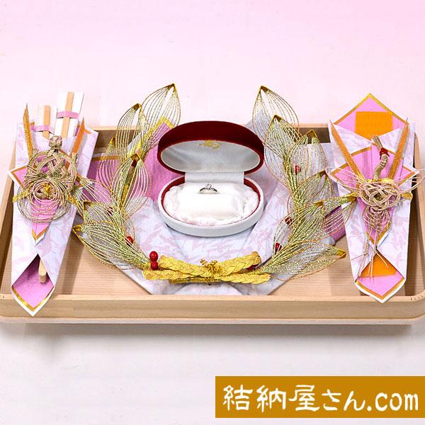 【送料・代引手数料無料】★結納の納め方DVD付★可愛らしいピンクのスイートピーをイメージしてみました。食事会形式の略式結納などにぴったりな手渡しタイプの結納セットです。