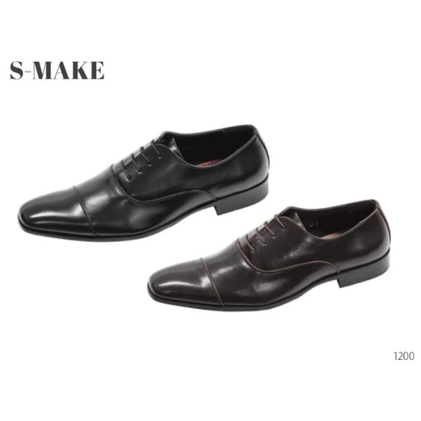 ロープライス・ハイクオリティでコスパの高さに定評のある紳士靴ブランド「S-MAKE(エスメイク)」の定番ビジネスシューズ。制菌消臭加工素材を使用している為、靴内は常に清潔で快適な履き心地。アッパー：合成皮革ソール　：合成底生産国　：中国