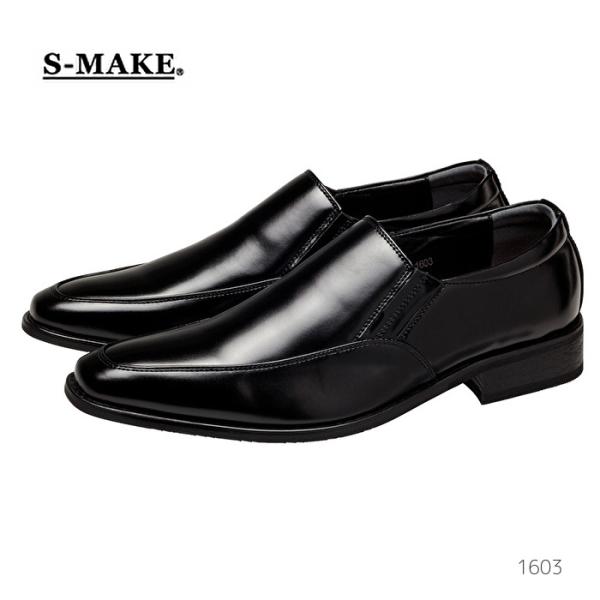 ロープライス・ハイクオリティでコスパの高さに定評のある紳士靴ブランド「S-MAKE(エスメイク)」の定番ビジネスシューズ。制菌消臭加工素材を使用している為、靴内は常に清潔で快適な履き心地。1603：ヴァンプ防水（4cm×4h）　/　低反発イ...