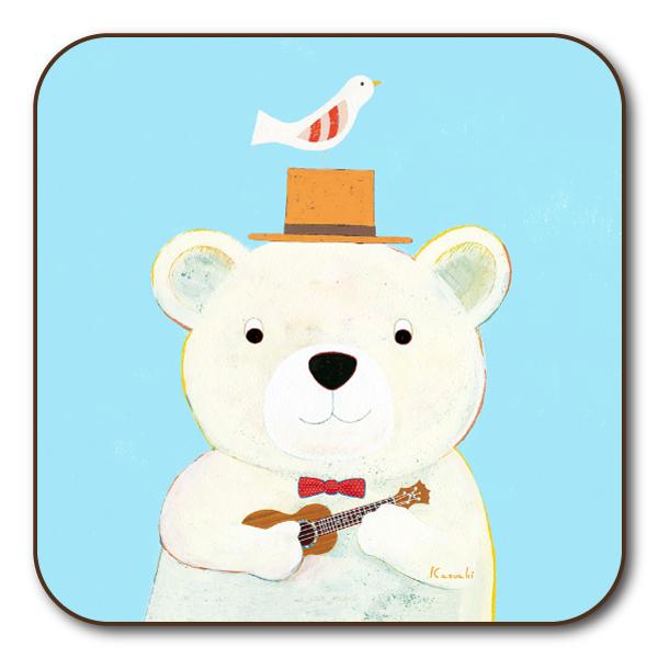 【商品説明】絵本作家でお馴染みの山田和明シリーズのコースターです。温かみのあるかわいい絵柄が魅力の商品です。贈り物としてもぴったりです。●サイズ：9×9cm（厚み3mm）●コースター：昇華印刷●コースター素材：ハードボード☆美しい艶あり仕上...