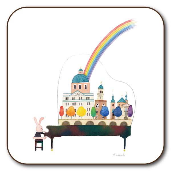 【商品説明】絵本作家でお馴染みの山田和明シリーズのコースターです。温かみのあるかわいい絵柄が魅力の商品です。贈り物としてもぴったりです。●サイズ：9×9cm（厚み3mm）●コースター：昇華印刷●コースター素材：ハードボード☆美しい艶あり仕上...