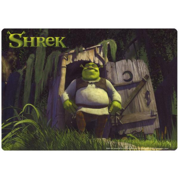 アニメーション映画「シュレック(2001年)」のマウスパッドです。マウスパッドに最適な滑りの良い表面加工が施されており、裏面は糊を使わない素材なので跡が残らず、貼り直しも簡単にできます。●サイズ：175×250mm●素材：ポリエステルフィル...