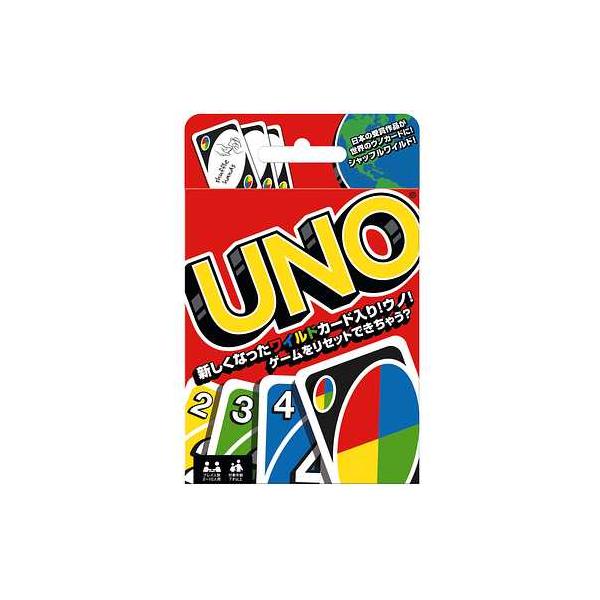 ウノ　カードゲーム/マテル/発売以来不動の人気を誇るカードゲームの定番場のカードと同じ色はまたは同じ数字、同じ記号捨てて、早く手持ちのカードを捨てられた人が勝者です。大人から子どもまで参加できるエキサイティングなおもしろさは、発売以来不動の...