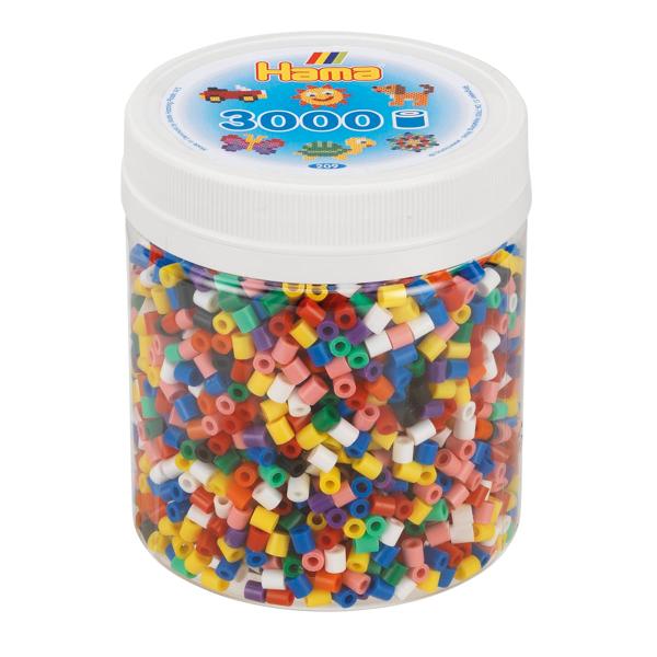 ハマビーズ ボトル 3000pcs mix基本10色/ボーネルンド マルタハニング (malte haaning) /MH209-00/今日はハマビーズで何つくる？基本の10色（ホワイト・イエロー・オレンジ・レッド・ピンク・パープル・ブルー...