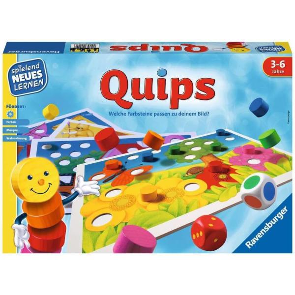タイトル：クイップス(Quips)メーカー：Ravensburger作者：Theora Design箱サイズ：33.3×23.1×5.4cmプレイ人数：2-4人　プレイ時間：15分　対象年齢：3-6才位※外箱のデザインが画像と異なる場合がご...