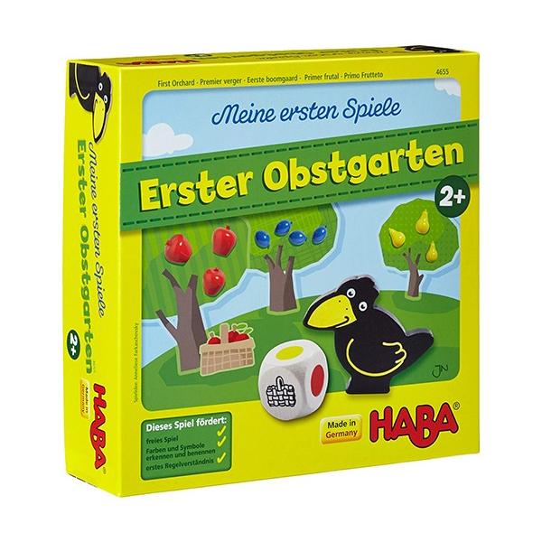 タイトル：はじめてのゲーム・果樹園メーカー：HABA(ハバ)外箱サイズ：22×22×6.7cm対象年齢：2才〜　プレイ人数：1〜4人　プレイ時間：15分日本語ルール説明書内包済。ロングセラーの「果樹園ゲーム」のルールが簡単になりより小さなお...