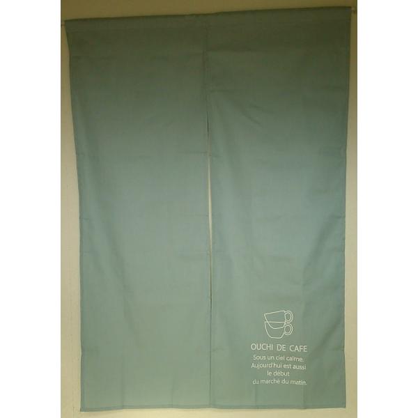 カフェ風インテリアのれん綿混幅85cmx丈120cmカップ　グレーミント79803カフェ風インテリアお店ののれんとしてもご利用いただけます。■サイズ・約巾85x丈120cm■生産地：中国■素材：ポリエステル85％/綿15%■柄 お家でコーヒ...