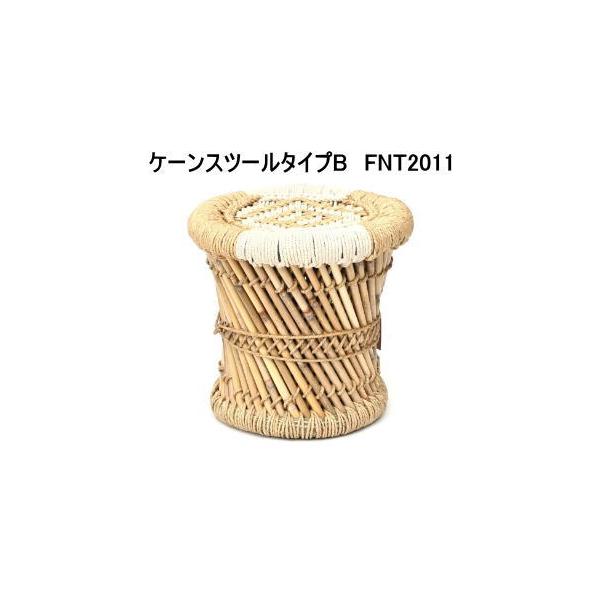 手作り葦/よしケーンスツール　タイプ B　2色紐（FNT2011）ケーンとジュート、コットンを組み合わせた手作りスツール。■サイズ・直径30cm×高さ30cm■手作りに付個体差があります。■生産地：インド■素材：ケーン(葦/よし)、コットン...
