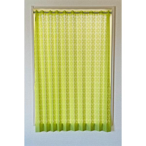 丈カット可能アコーディオンのれん巾100×丈115cmアコーディオンカフェカーテン グリーン フリーカットkaei-31158-GN全国送料無料。※郵便ポスト投函になります。間仕切り 目隠し パタパタカーテン  日本製丈の長さ自由に5.5セ...